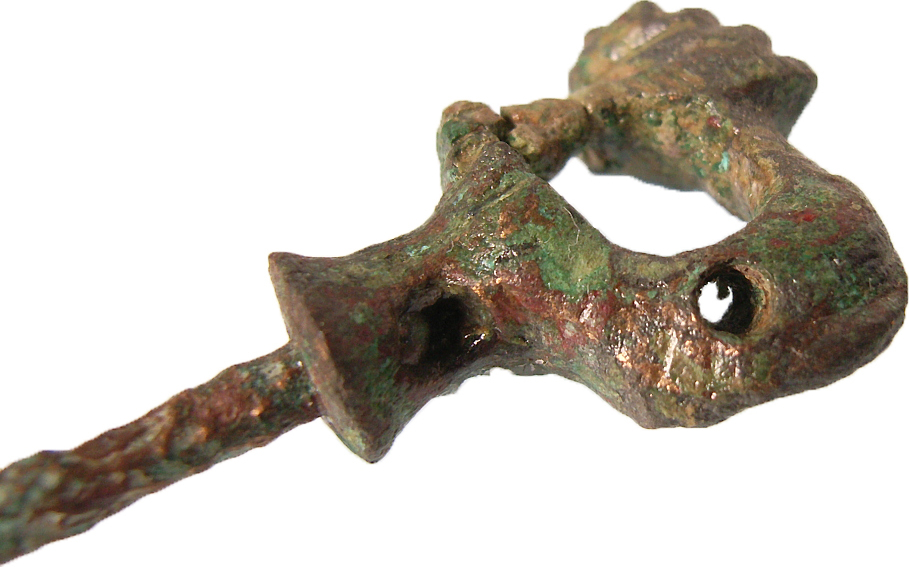 RARE: Roman robe pin with bronze lion decoration, Roman, imperium ...