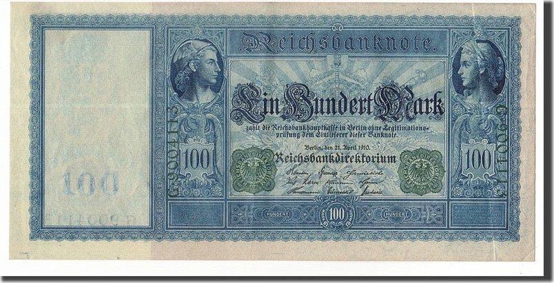 Germany 100 Mark 1910 Banknote, 1910-04-21, KM:43 AU(55-58) | MA-Shops