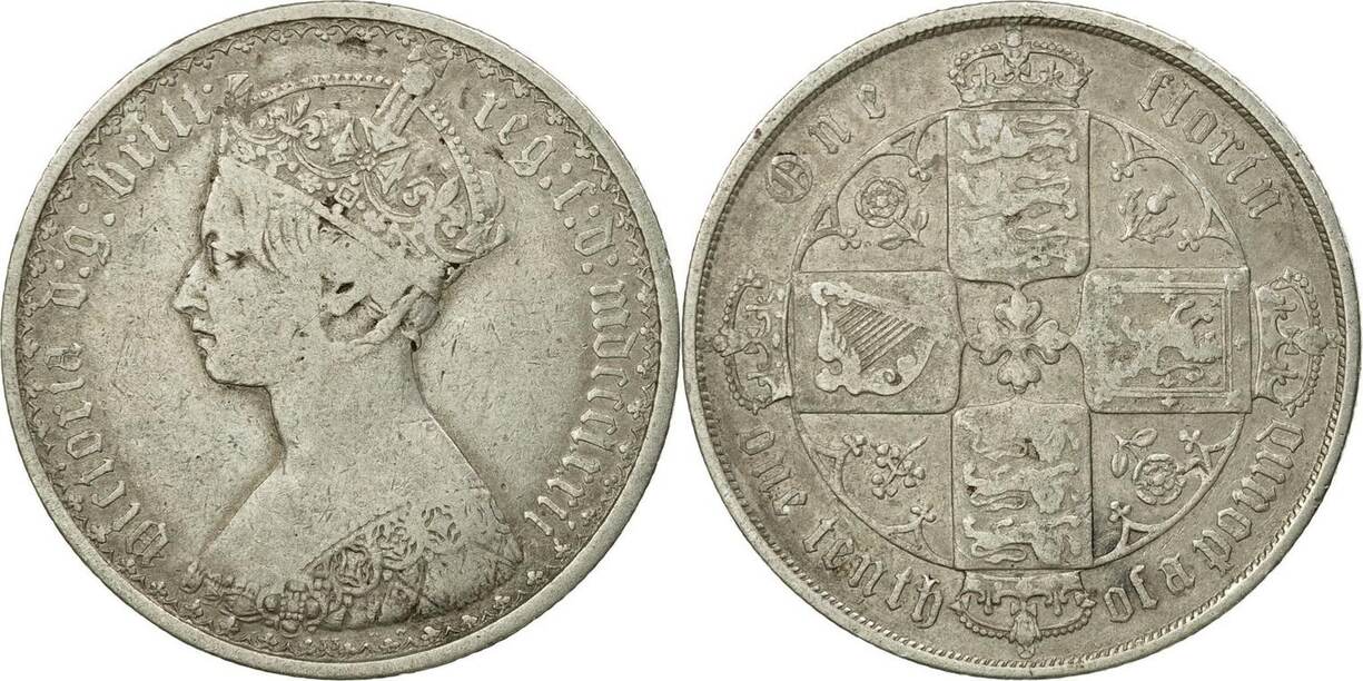 Great Britain Florin, Two Shillings 1872 London Coin, Victoria, London ...