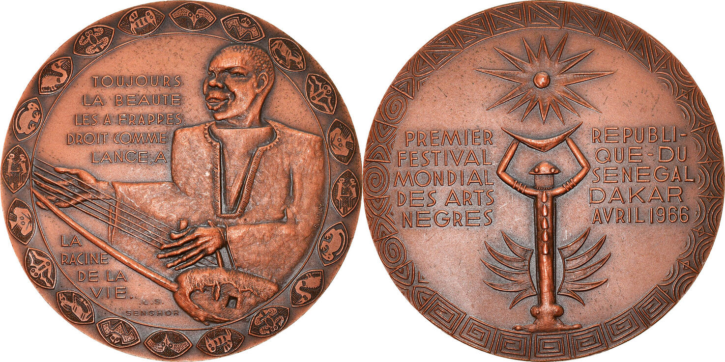 Senegal Medal 1966 1er Festival Mondial des Arts Nègres, Dakar, Copper ...