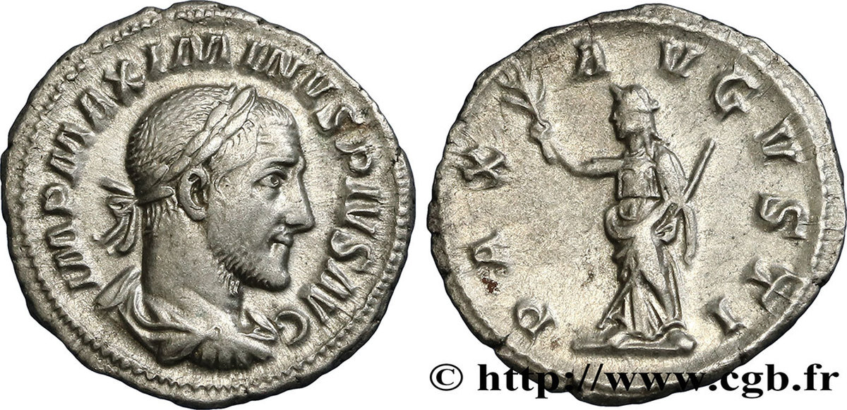 THE MILITARY CRISIS(235 AD to 284 AD) Denier MAXIMINUS I Rome 236 (19 ...