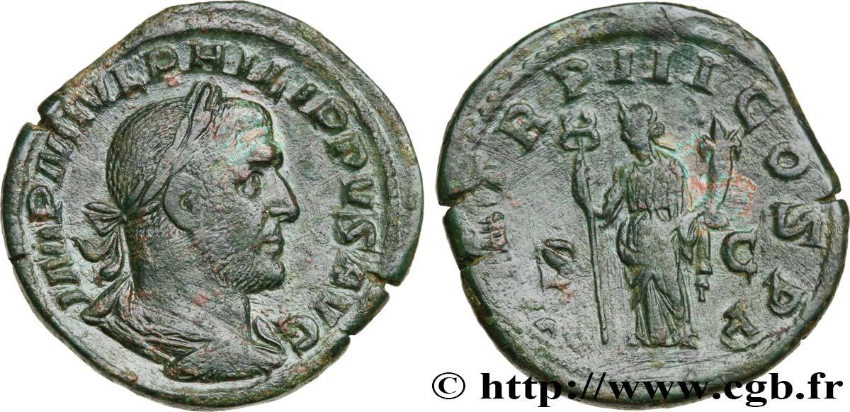 THE MILITARY CRISIS(235 AD to 284 AD) Sesterce PHILIPPUS Rome 246 (30 ...