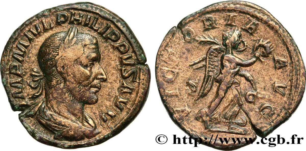 THE MILITARY CRISIS(235 AD to 284 AD) Sesterce PHILIPPUS Rome 244 (31 ...