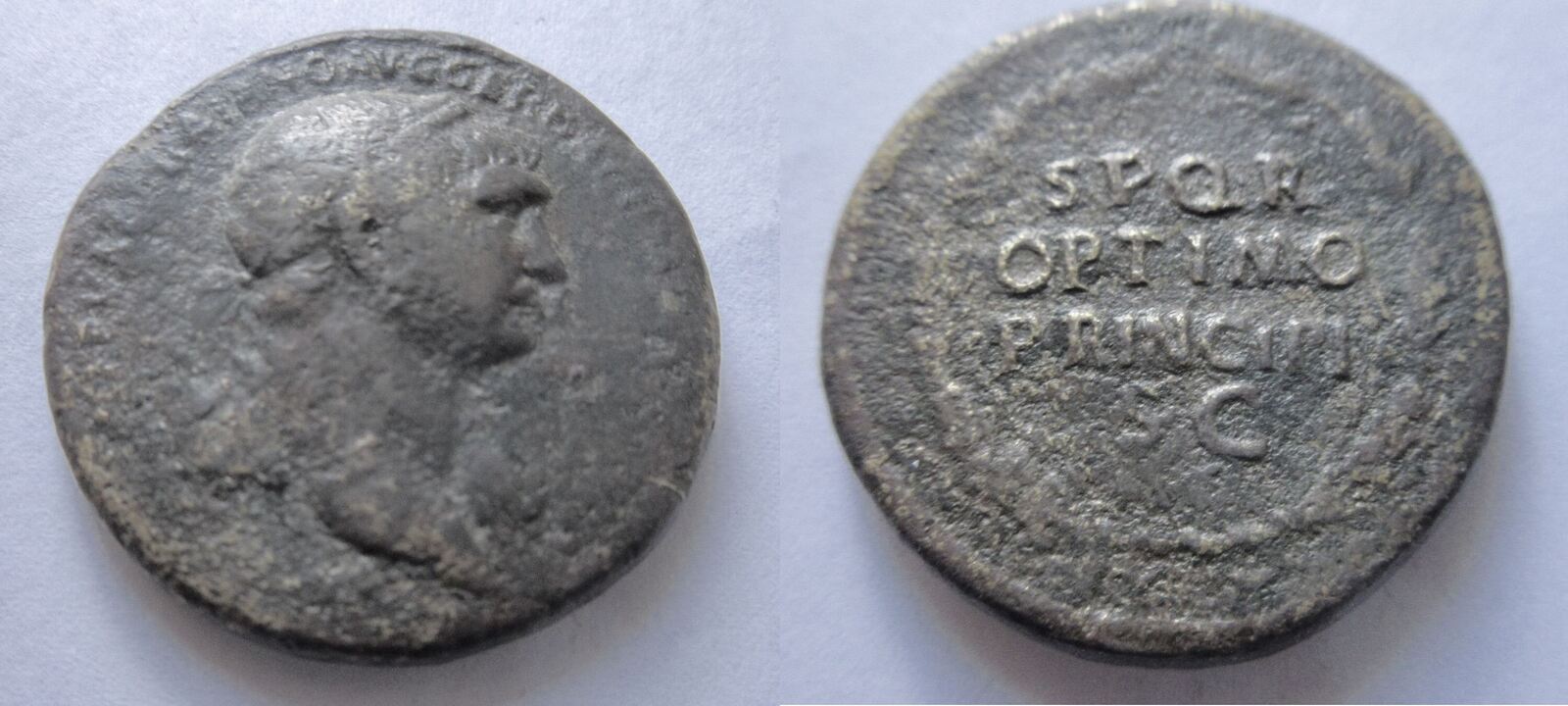 Rom 103-111 n. Chr. Sesterz von Trajanus Rs. SPQR OPTIMO PRINCIPI im ...