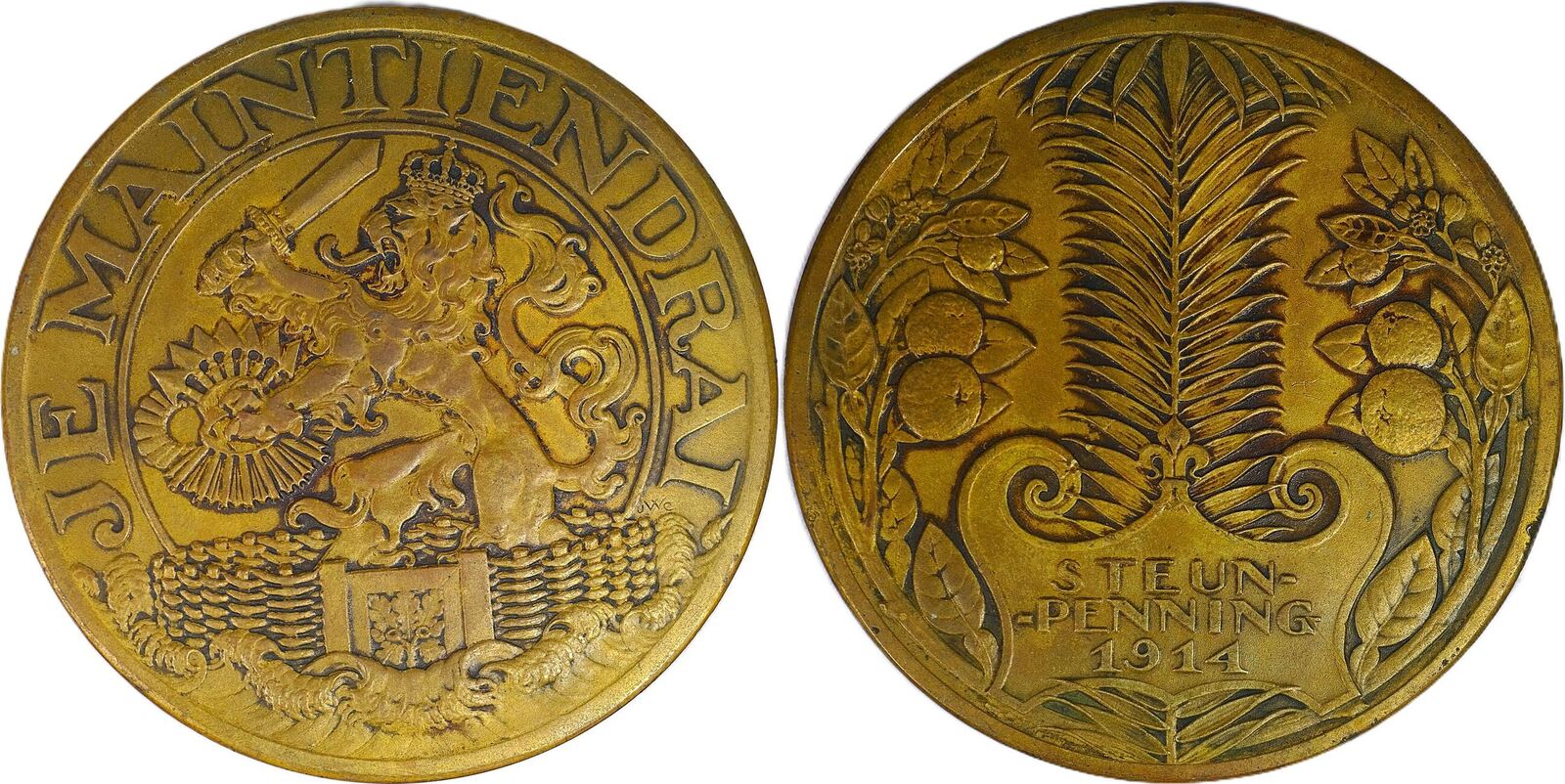 Netherlands Historical medal 1914 Support Medal for Belgian Refugees ...