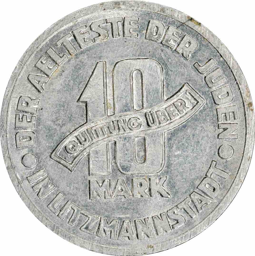 1943 Poland 10 mark 1943, PCGS MS62, Lodz Ghetto (1942 - 1943) aluminium coin Poland 1943, PCGS ...