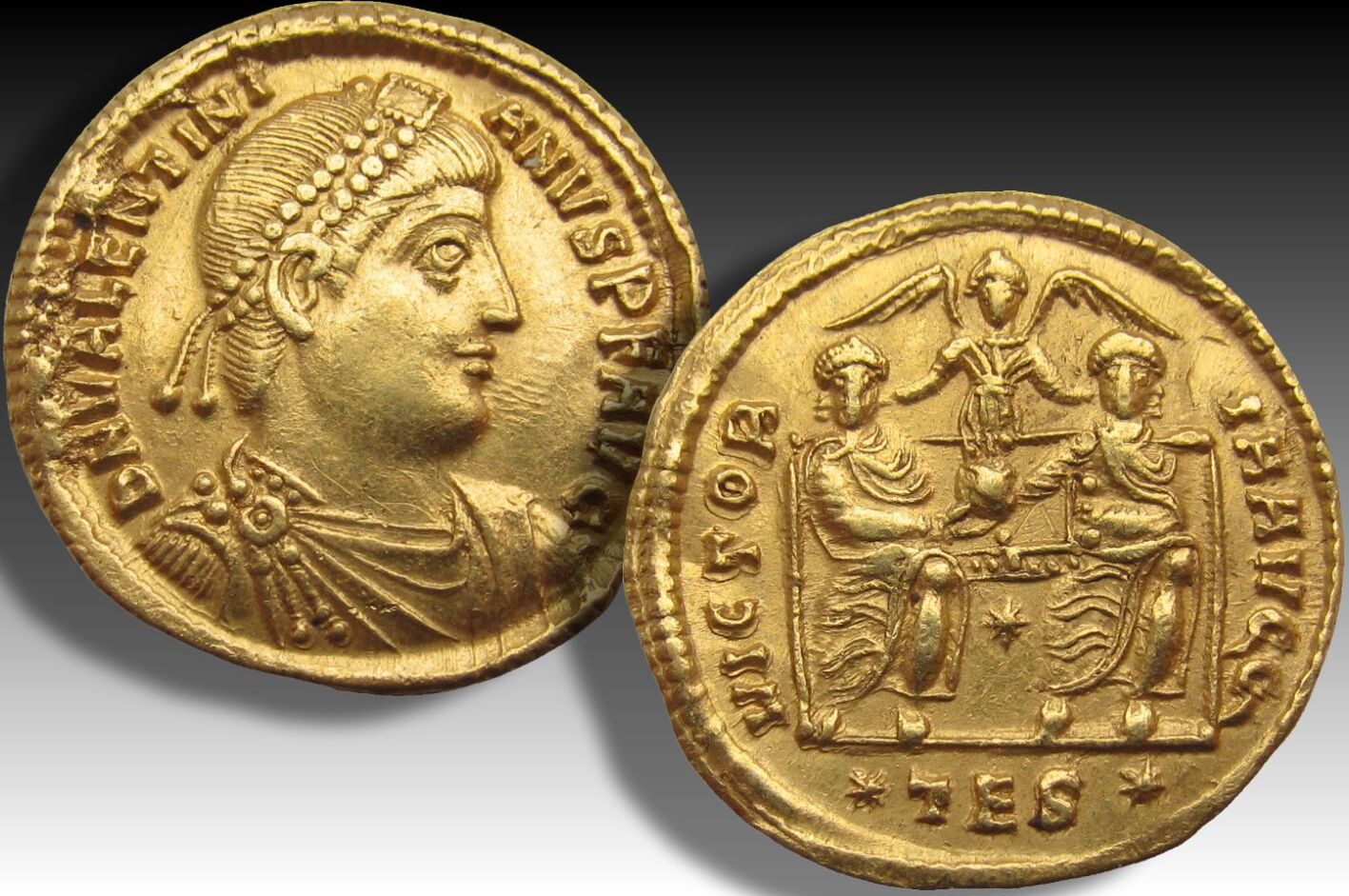 ROMAN EMPIRE AV gold solidus circa 364 A.D. Valentinian I ...