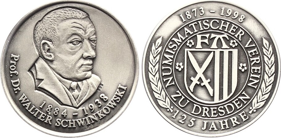 Numismatik 1998 Schwinkowski, Prof. Dr. Walter *1884 Barten bei ...