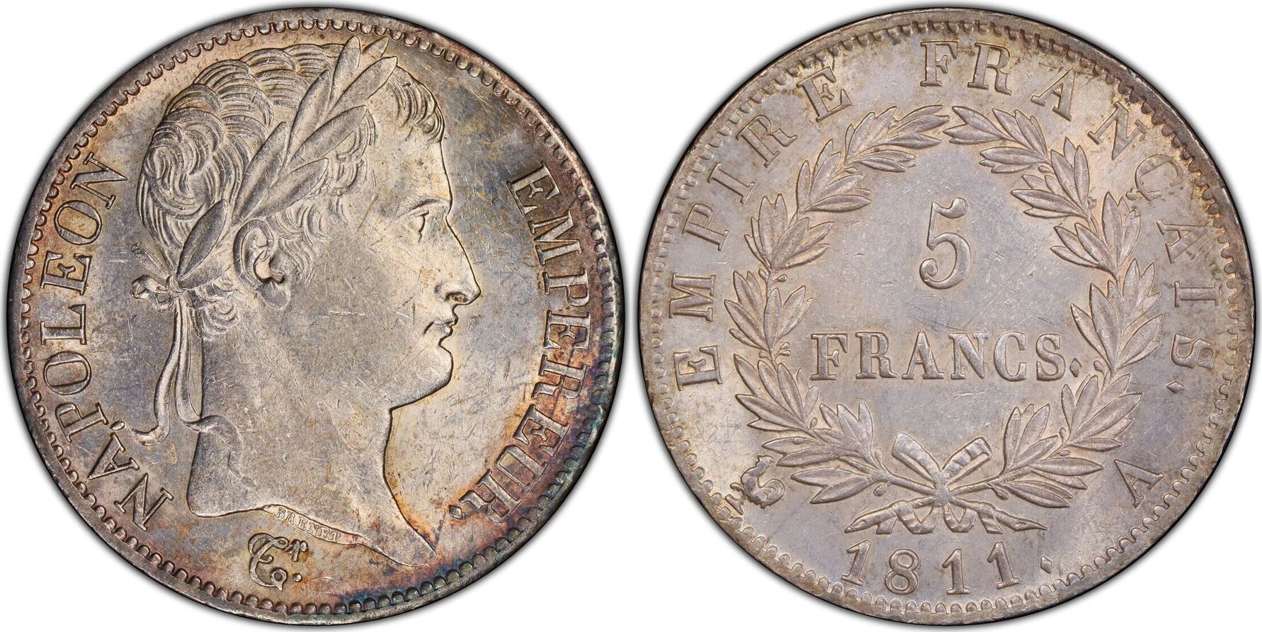 France 5 Francs 1811 Napoléon Paris Superbe PCGS AU58 | MA-Shops