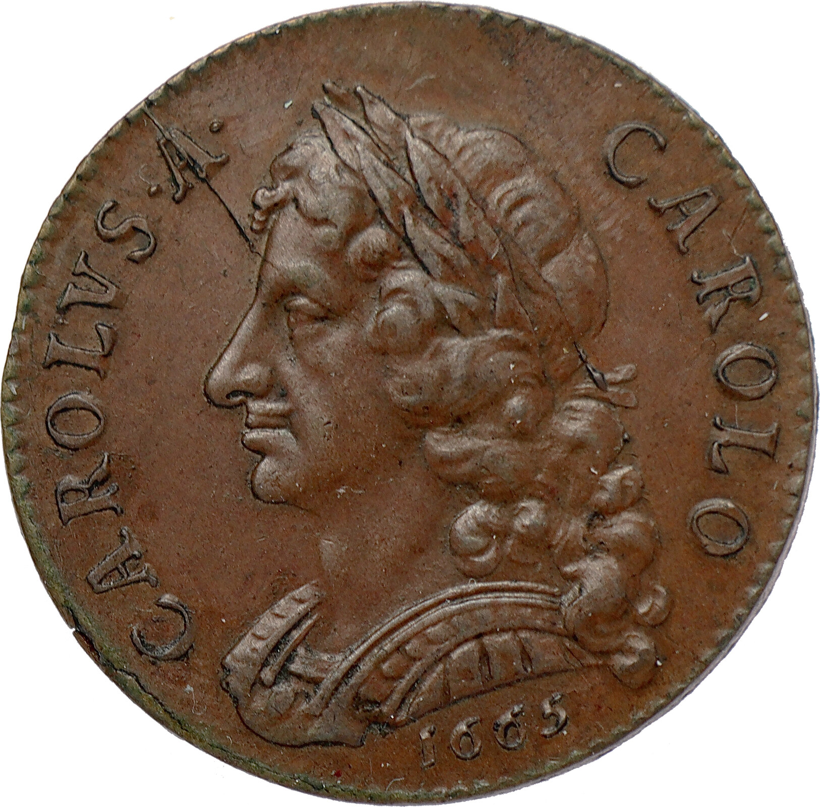 ENGLAND Pattern Farthing 1665 House of Stuart - Charles II **VERY RARE ...