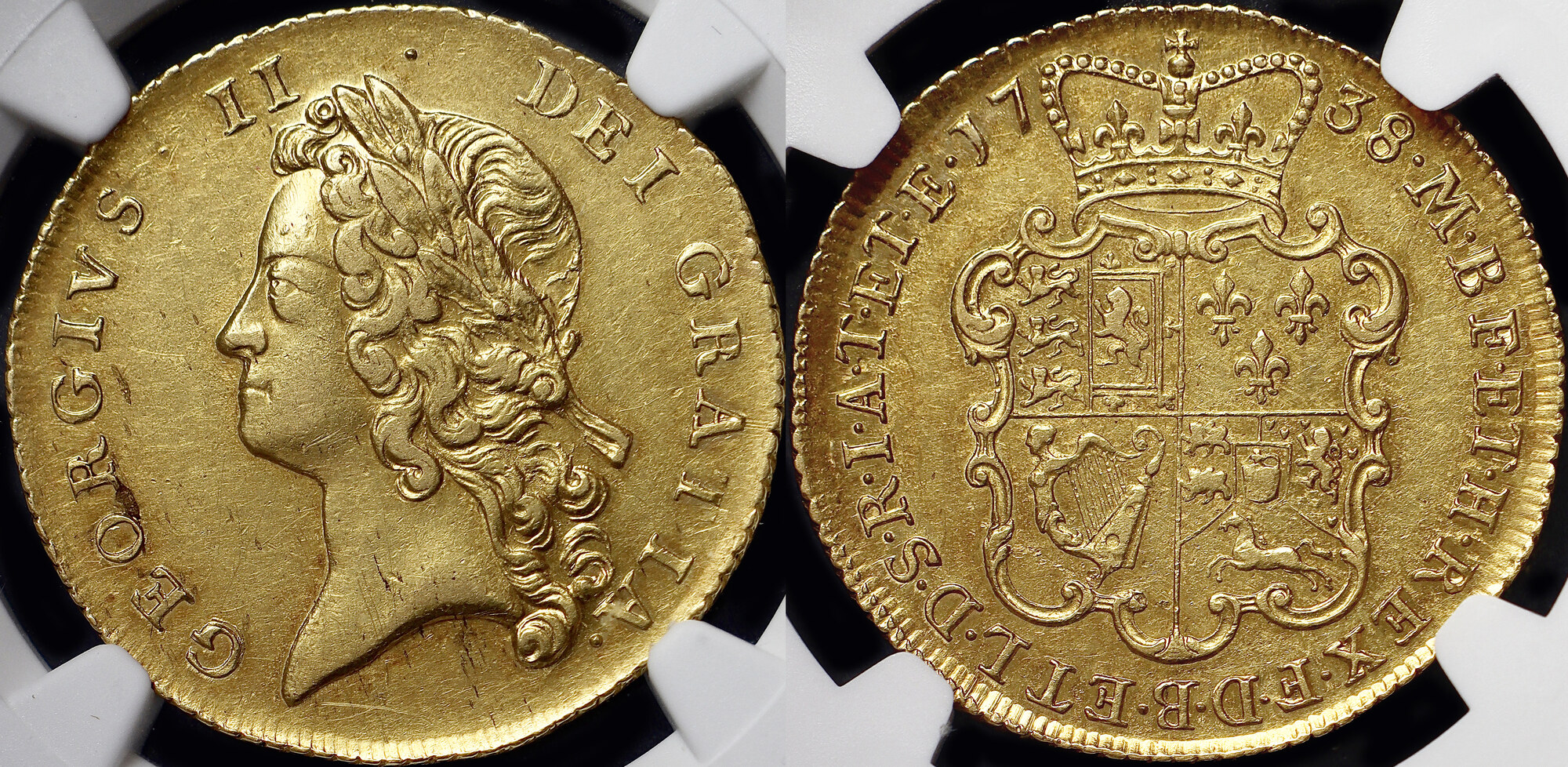 GREAT BRITAIN Two-Guineas 1738 House of Hanover - George II NGC AU 55 ...