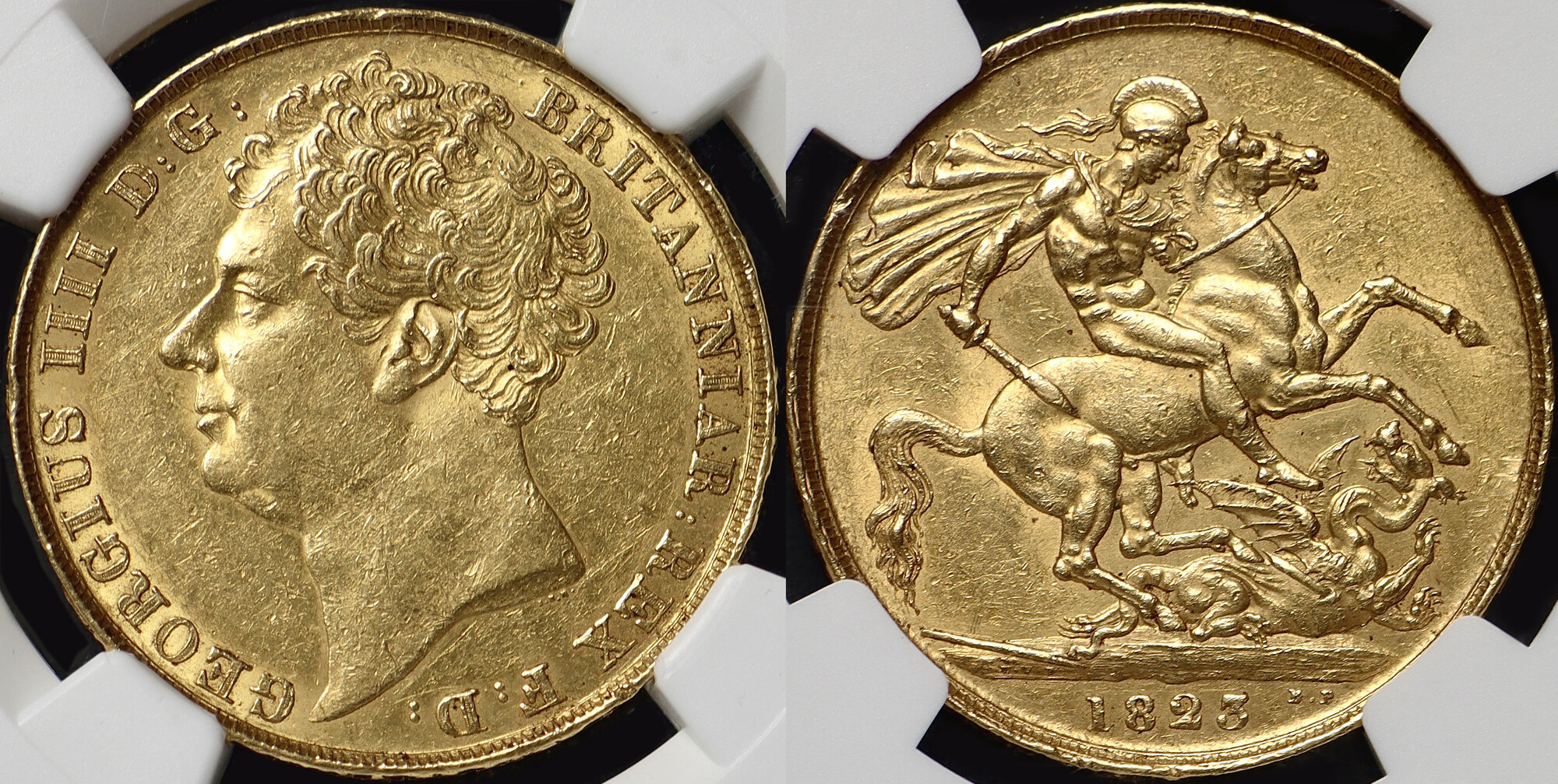 Great Britain Two Pounds 1823 George IV - one year type NGC AU 55 | MA ...