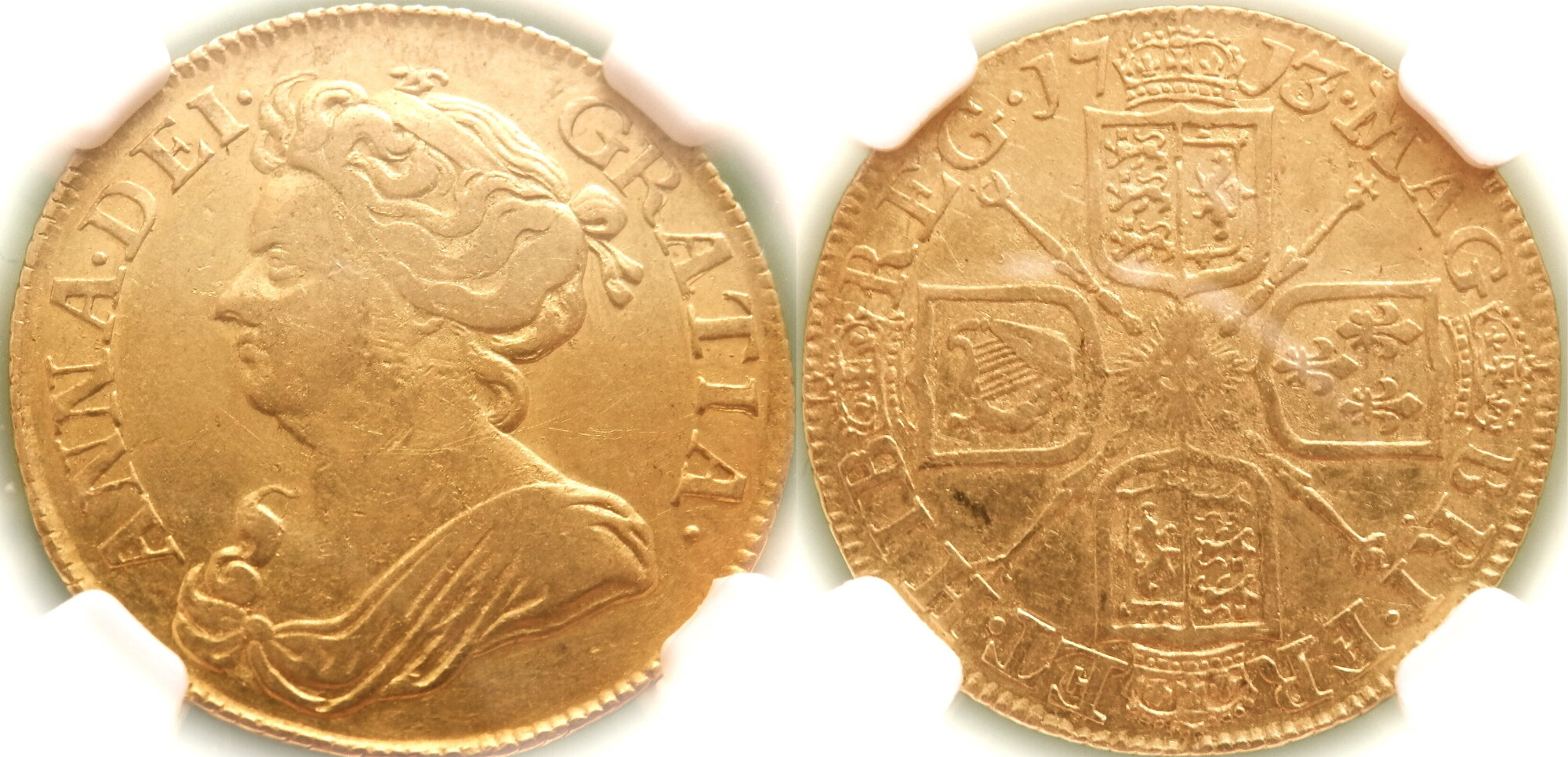 GREAT BRITAIN QUEEN ANNE - GUINEA from Ellerby Hoard by SPINK: 1713 ...