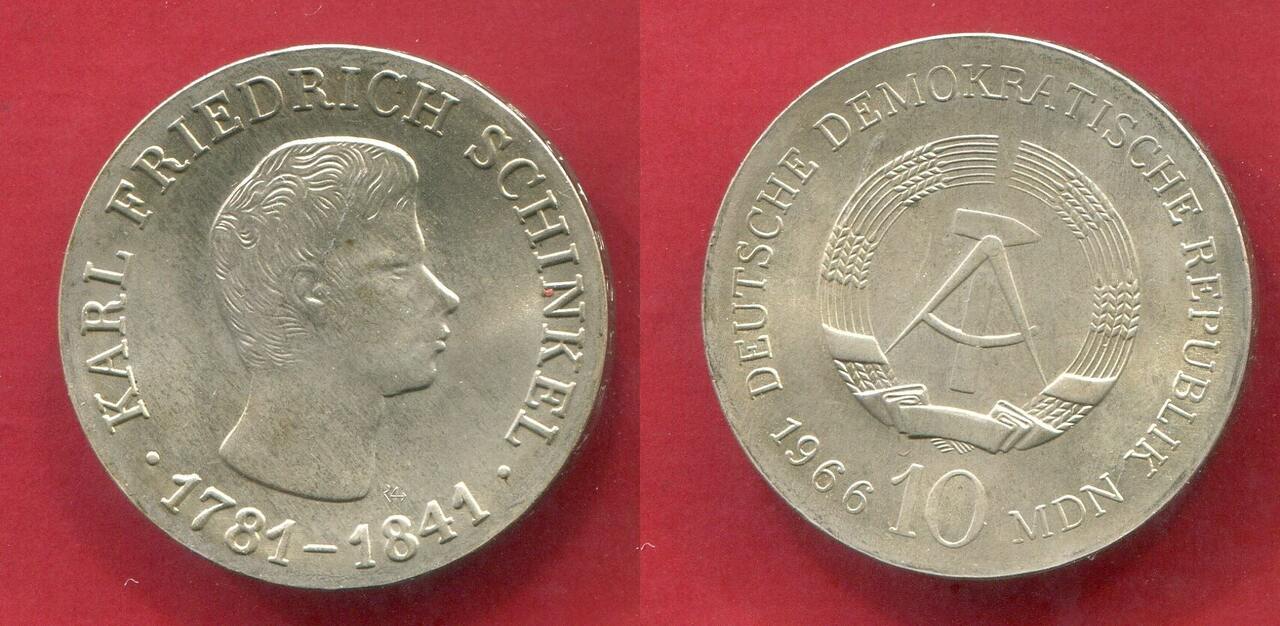 DDR GDR Eastern Germany 10 Mark DDR Silber 1966 A Silber 125. Todestag ...