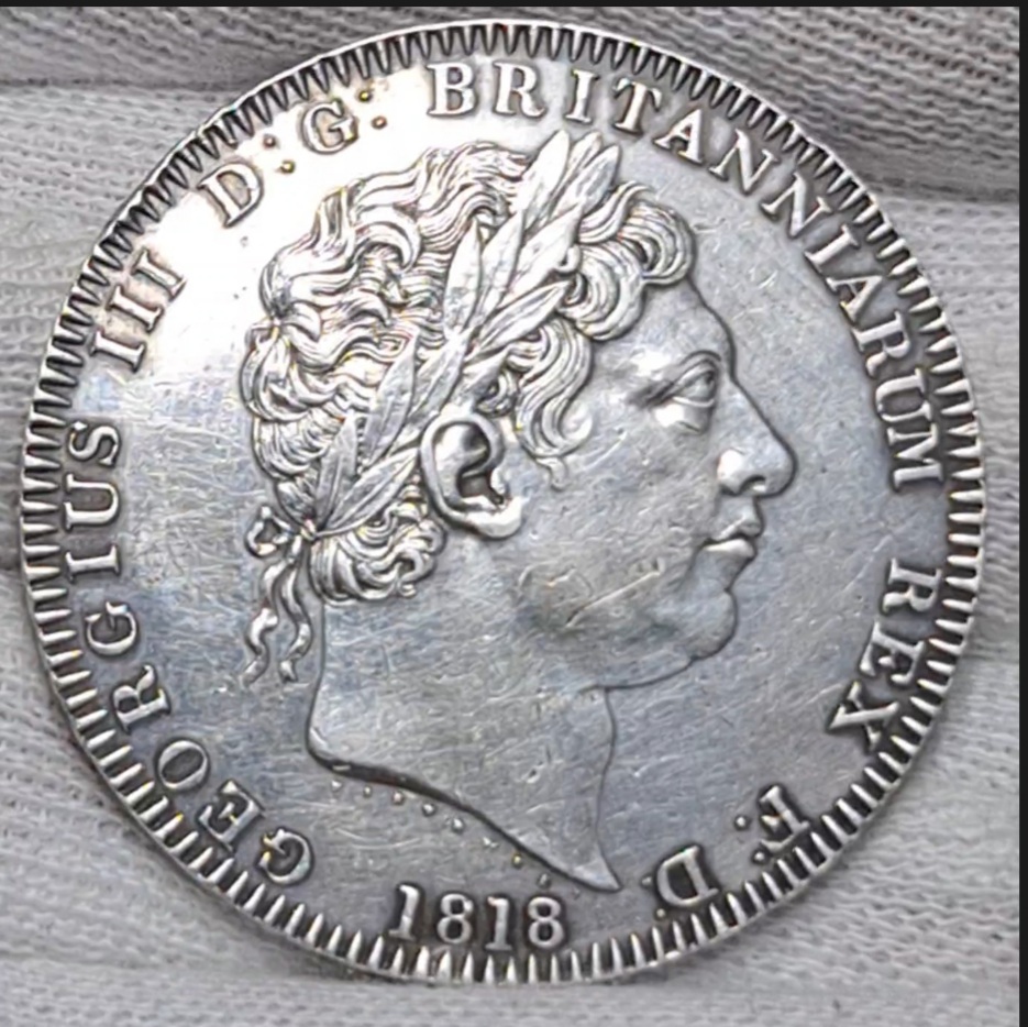England Großbritannien Crown 1818 Georg III. LIX Überdurchschnittlich ...