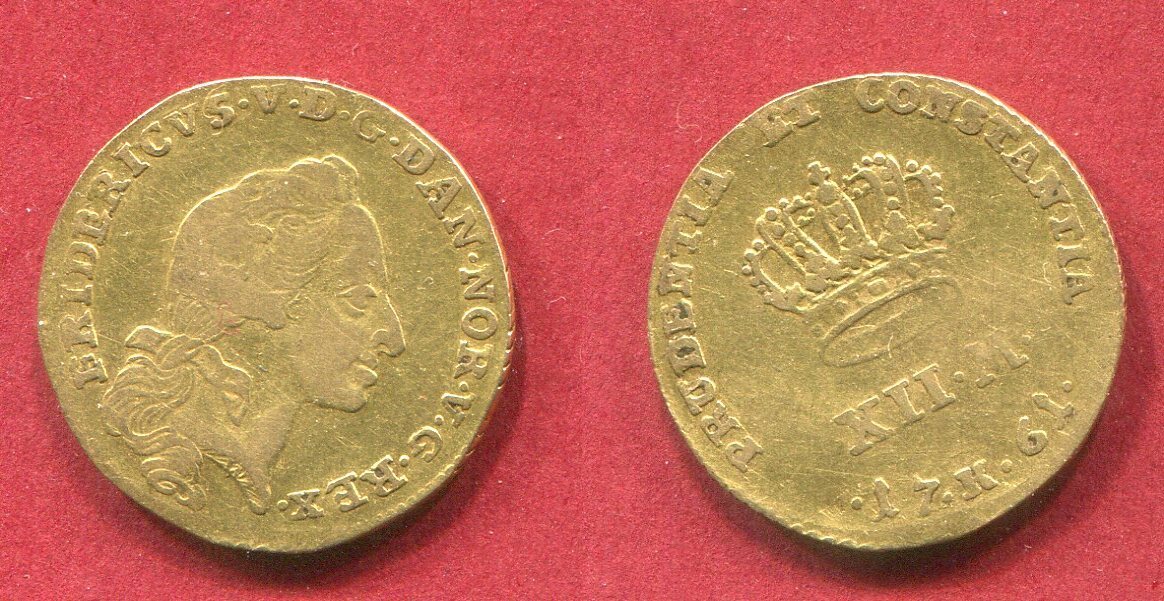 Denmnark Dänemark 12 Mark 1761 K W Friedrich V. 1746 - 1766 Courant ...