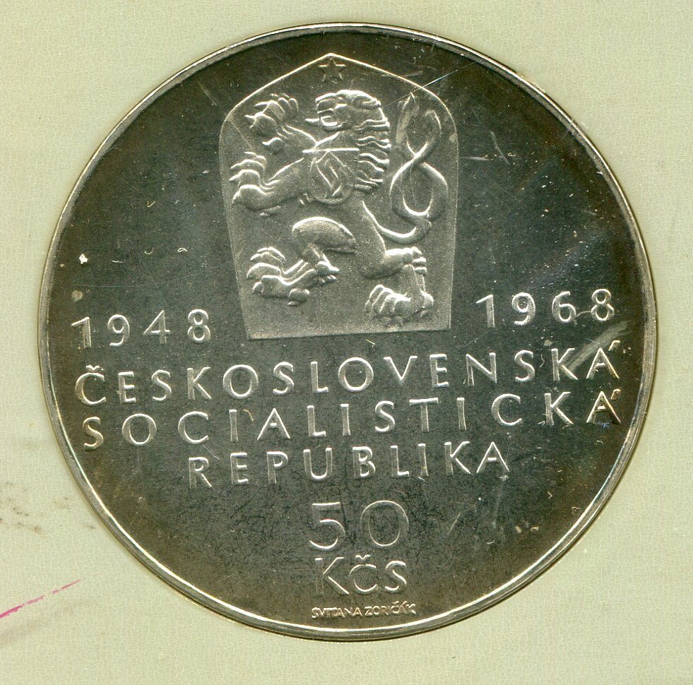 Czechoslovakia Tschechoslowakei 50 Korun Kronen 1968 Prager Frühling 50th Anniversary of ...