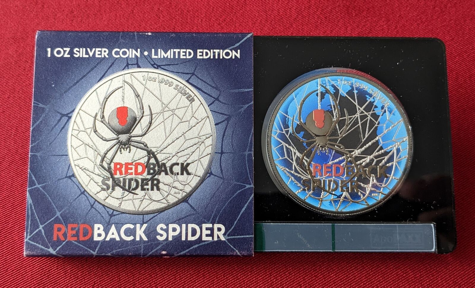 Australien 1 Dollar Farbmünze 2020 Redback Spider - Rotrückenspinne - 1 oz Silver Coin - Limited ...