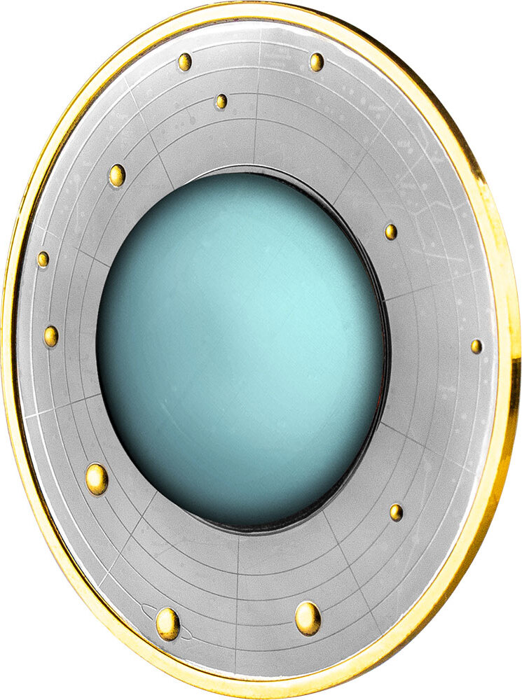 URANUS Planet Solar System Silver Coin 500 Francs CFA Cameroon 2021 ...