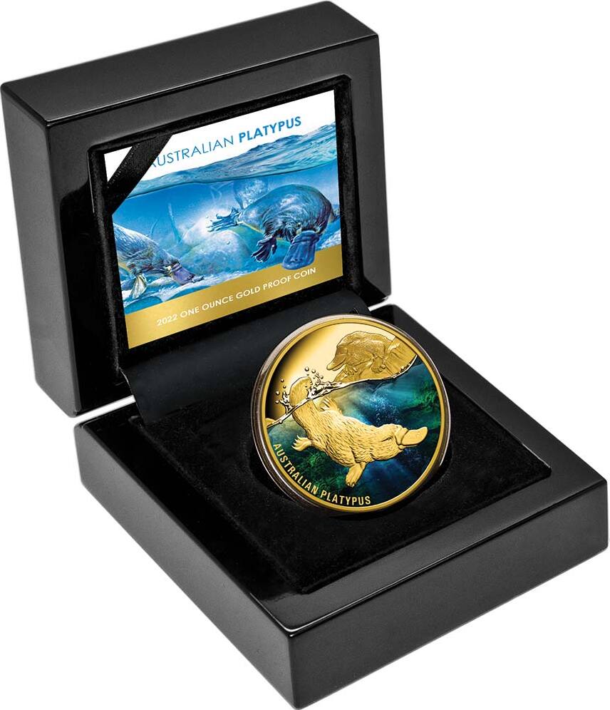 100 Dollars AUSTRALIAN PLATYPUS 1 Oz Gold Coin 100$ Niue 2022 Proof ...