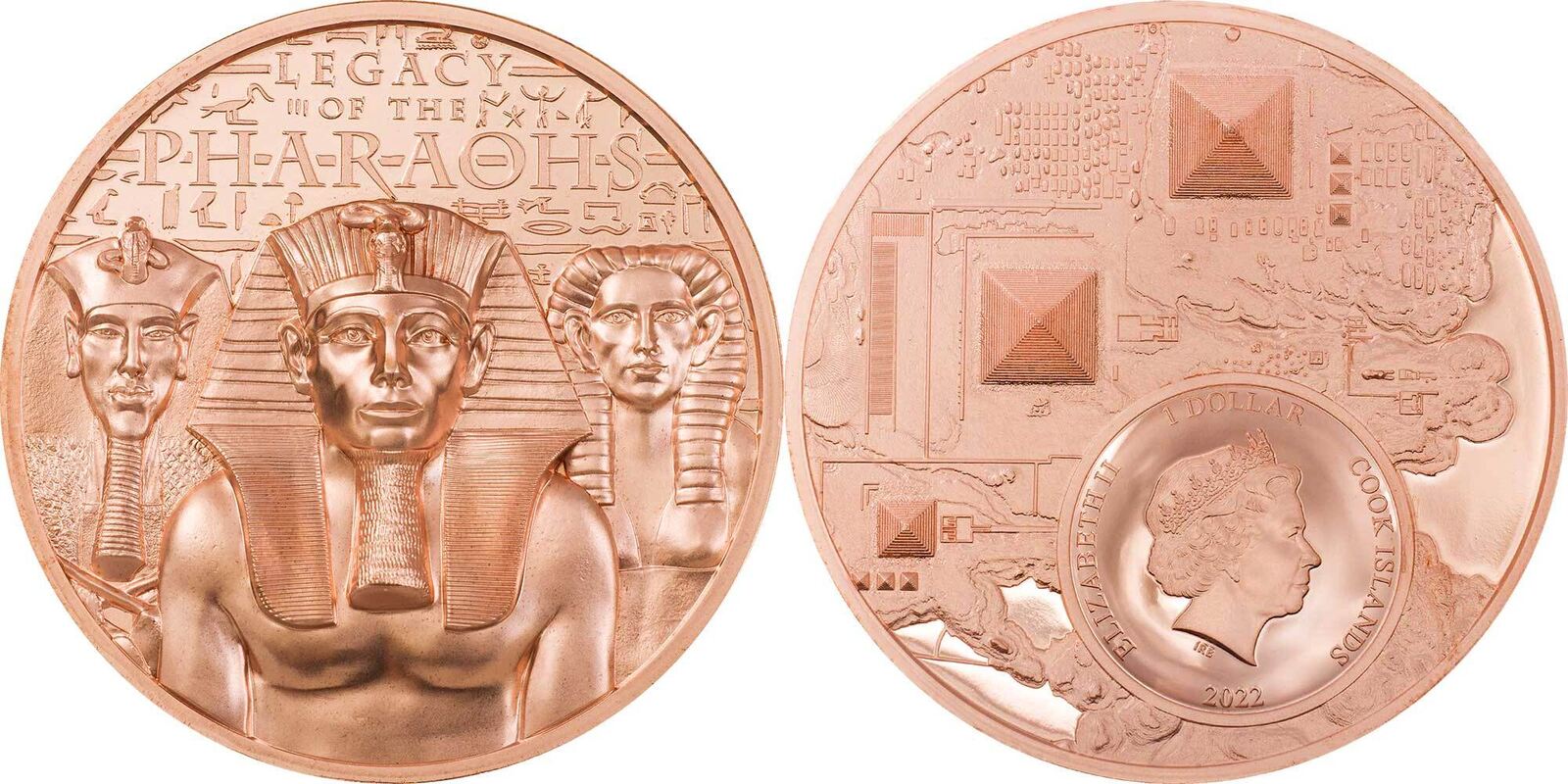 1 Dollar LEGACY OF THE PHARAOHS Copper Coin 1$ Cook Islands 2022 ...