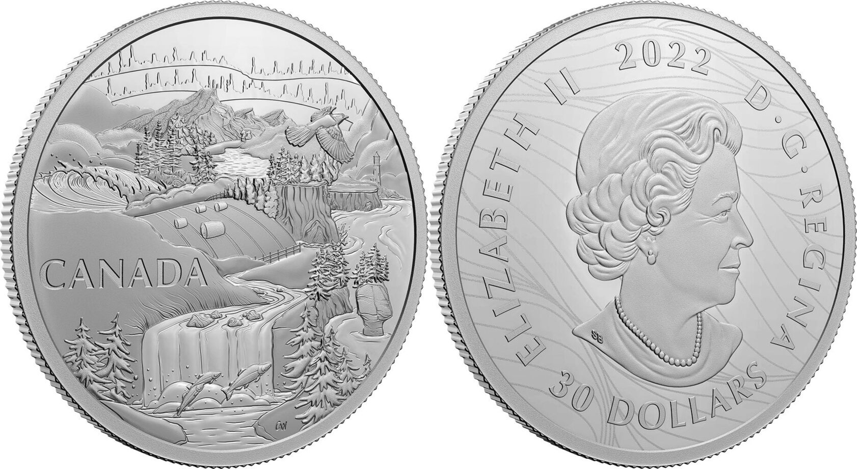 30 Dollars VISIONS OF CANADA 2 Oz Silver Coin 30$ Canada 2022 Proof ...
