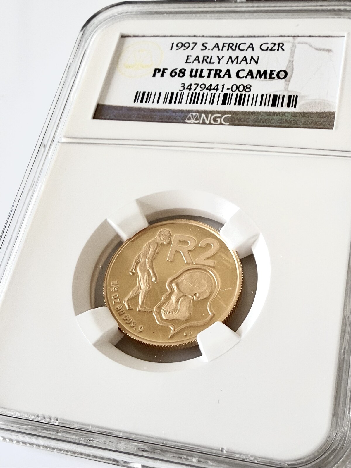 S.AFRICA G2R South Africa – 1997 – 2 Rand – Early Man – Gold Proof NGC ...