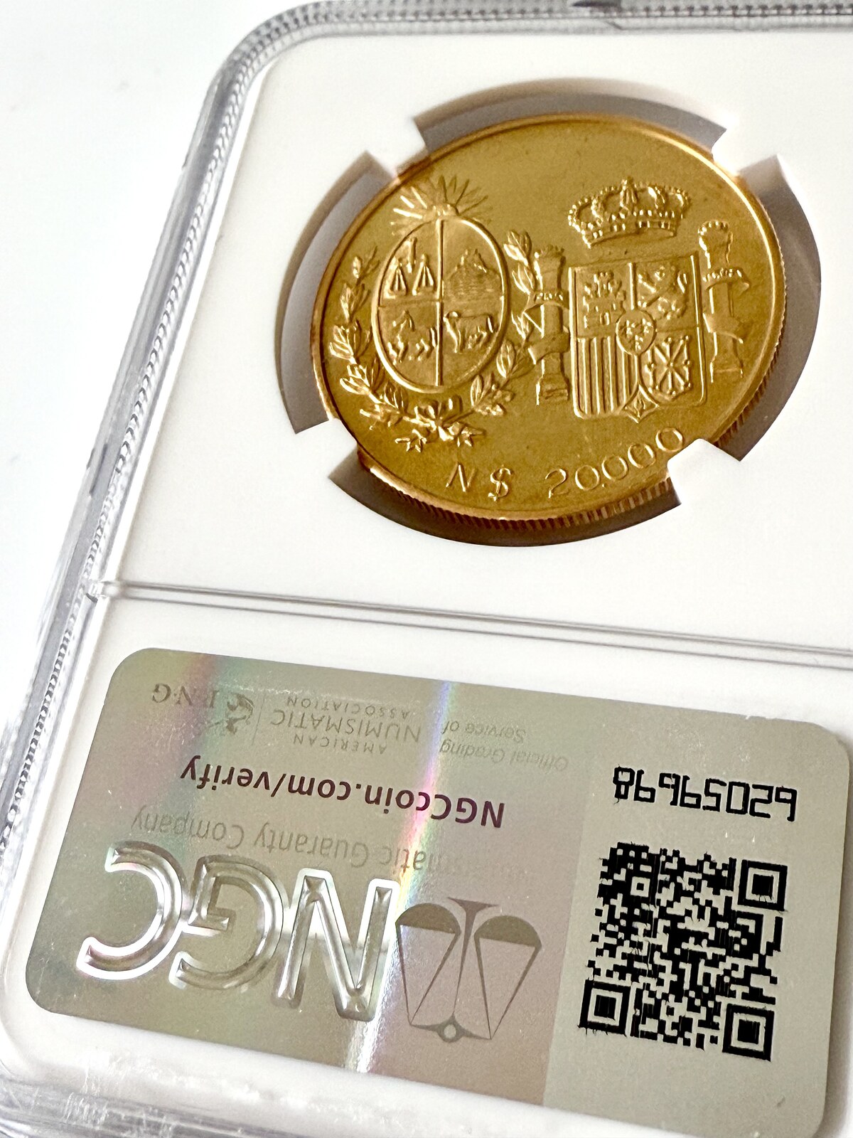 20000P Uruguay – 1983 – 20,000 Nuevos Pesos – Visit of the Spanish Royal Couple NGC PF 67 ULTRA ...