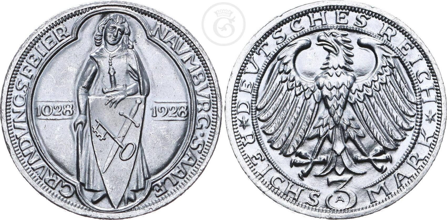 Deutschland - Weimar 3 Mark 1928 A Weimarer Republik - 3 Reichsmark 900 ...