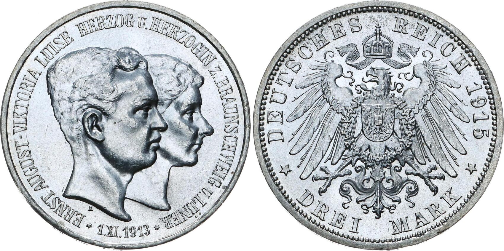 Braunschweig Lüneburg 3 Mark 1915 CH/GEM UNC | MA-Shops