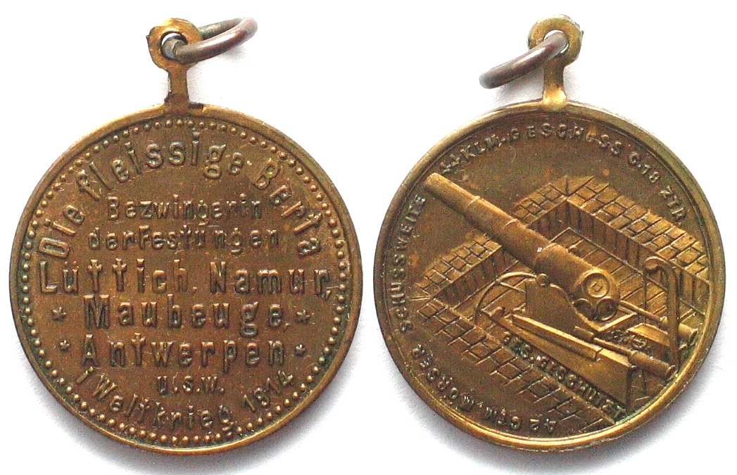 Deutschland - Medaillen Big Bertha Cannon World War I 1914 brass medal ...