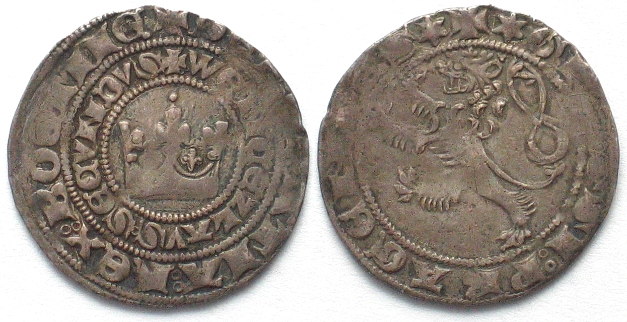 Böhmen BOHEMIA Prague Groschen VACLAV II (WENZEL II) 1278-1305 silver ...