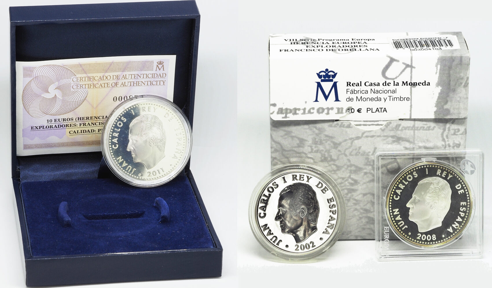 SPAIN 10 Euro (3pcs) 2002/2008/2011 Salt Lake City / Alfonso X the Wise ...