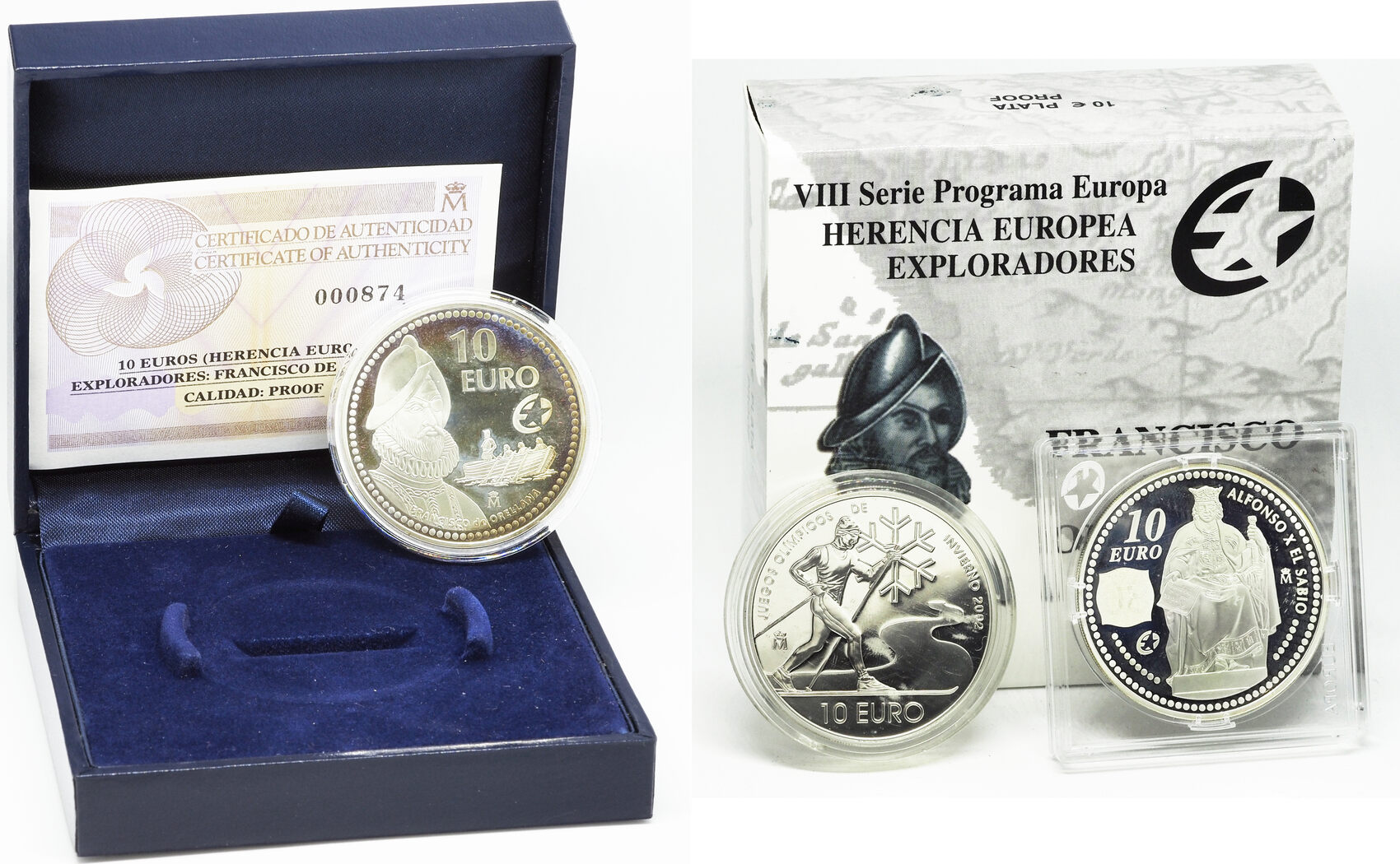 SPAIN 10 Euro (3pcs) 2002/2008/2011 Salt Lake City / Alfonso X the Wise ...