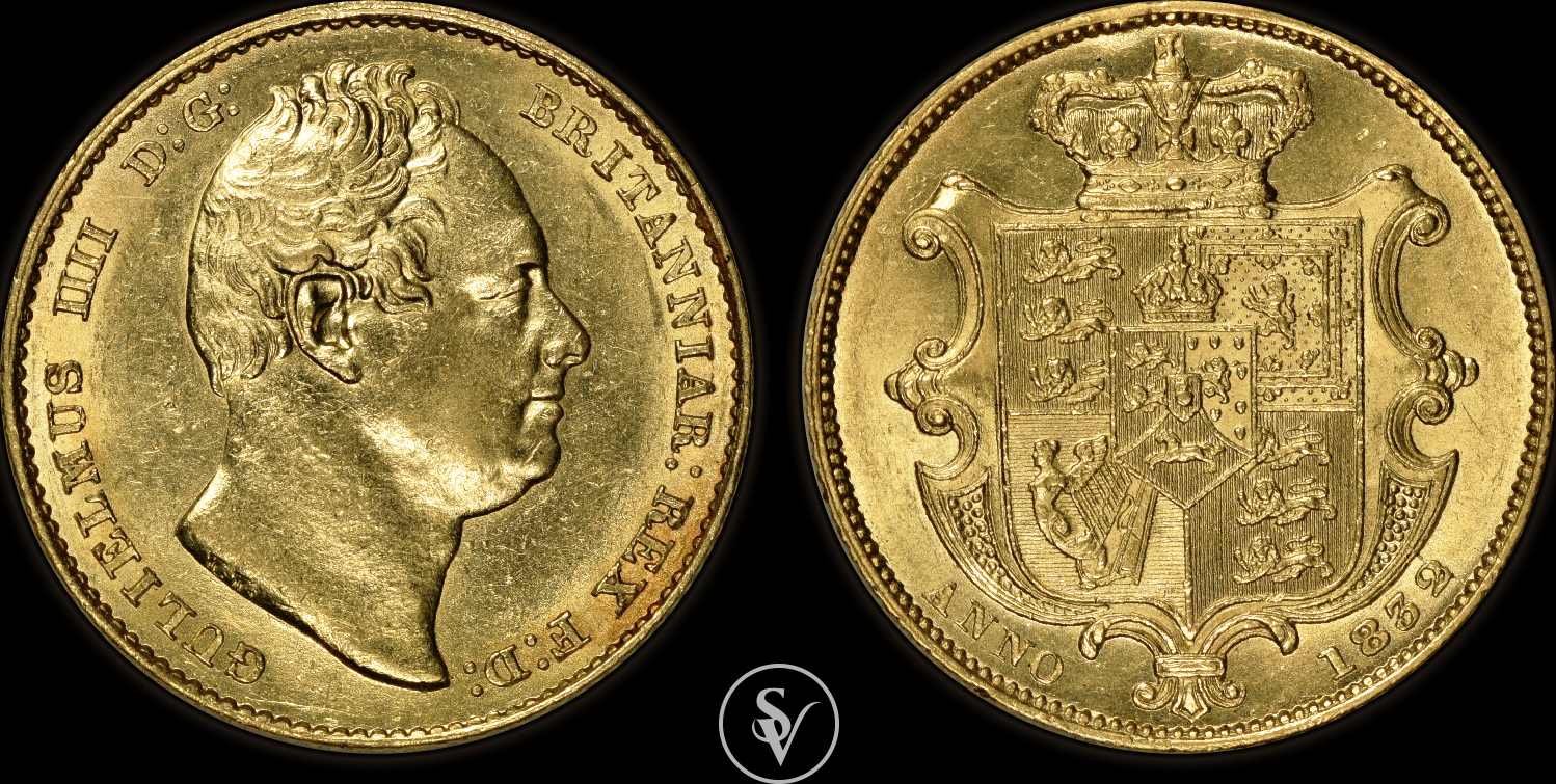Great Britain 1 sovereign 1832 William IV shield | MA-Shops