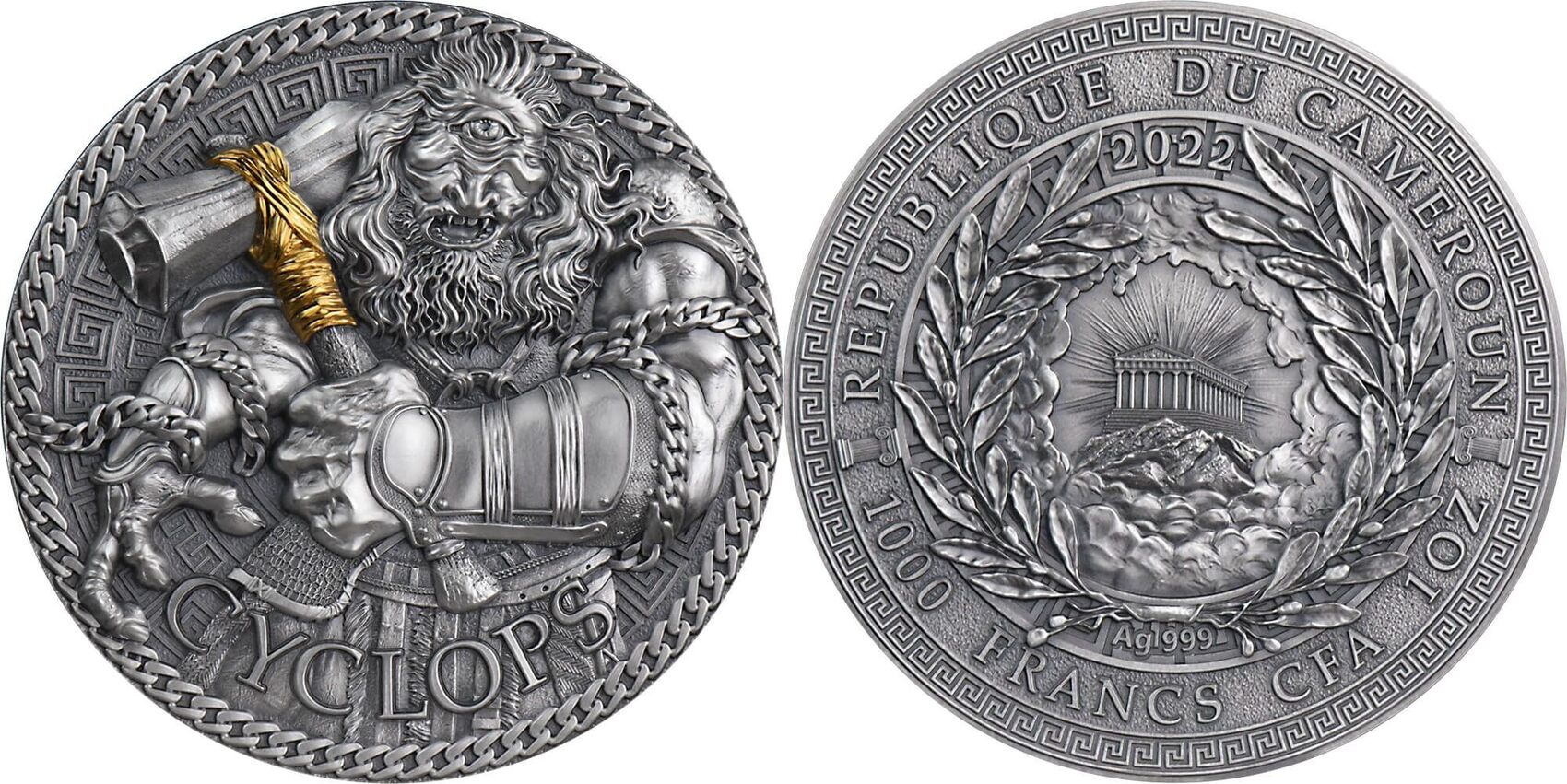 Cameroon 2022 Cyclops The Great Greek Mythology 1 oz Antique finish ...