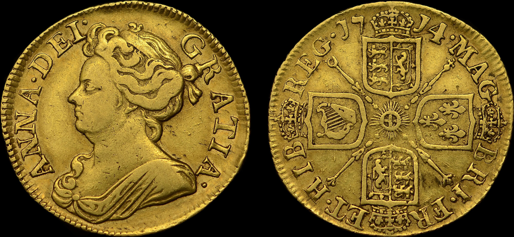 GREAT BRITAIN QUEEN ANNE, 1714 GOLD GUINEA | MA-Shops