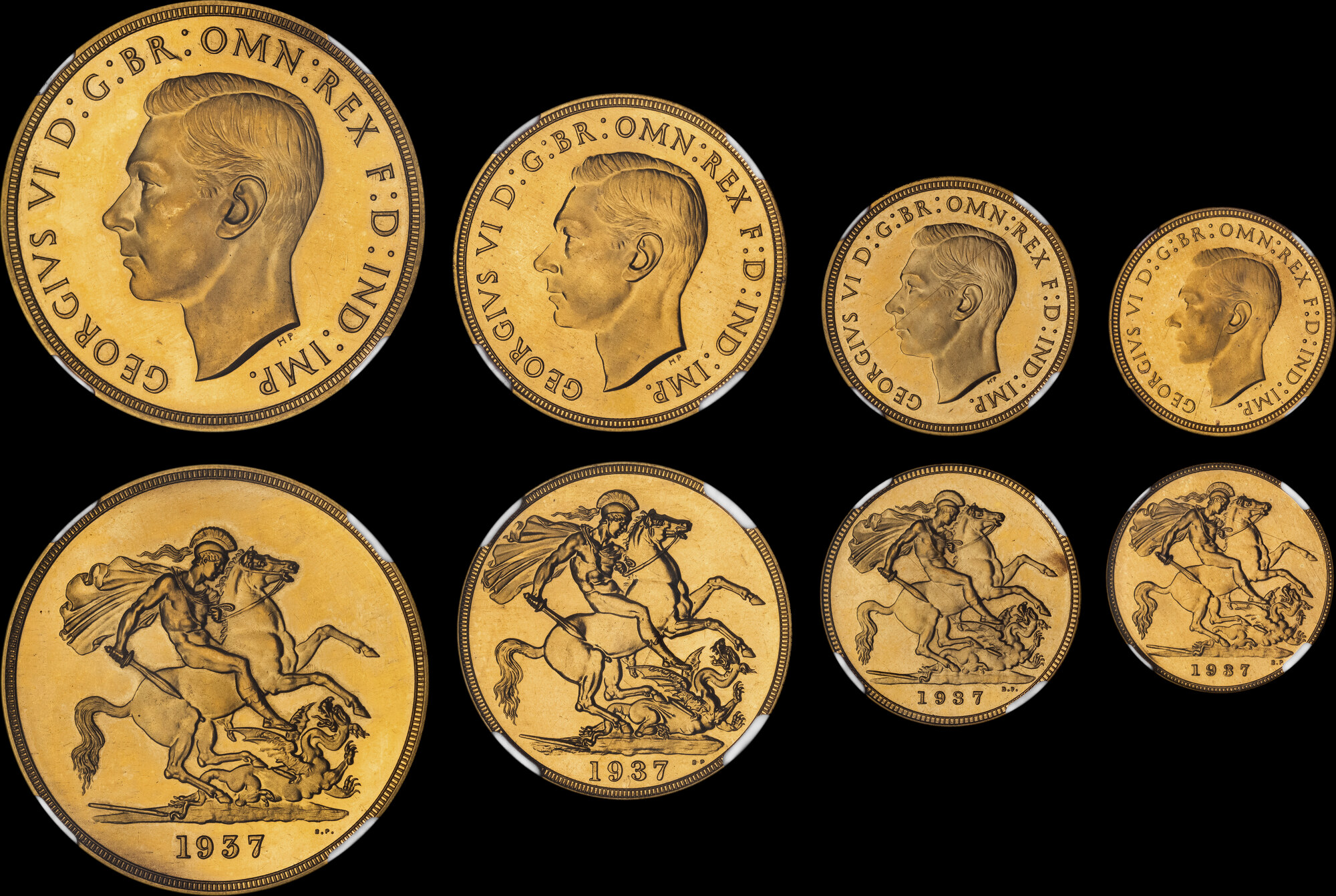 GREAT BRITAIN GEORGE VI, 1937 GOLD PROOF SET, PF 65*- PF 64 CAMEO | MA ...