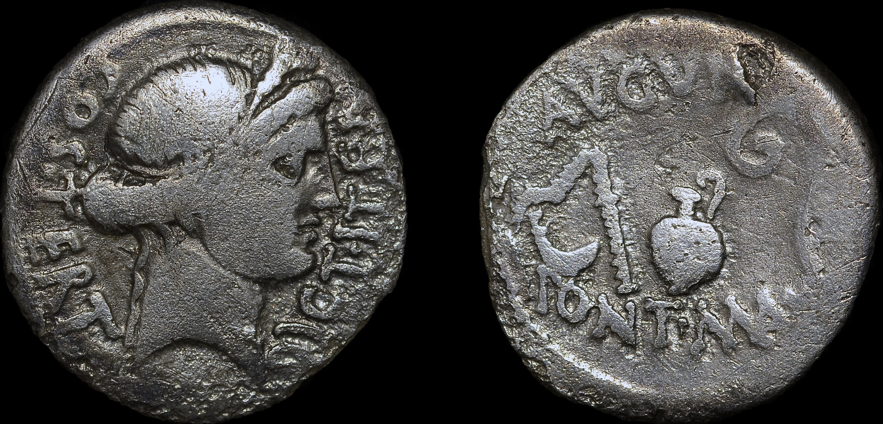 ANCIENT ROME 46 BC JULIUS CAESAR SILVER DENARIUS | MA-Shops