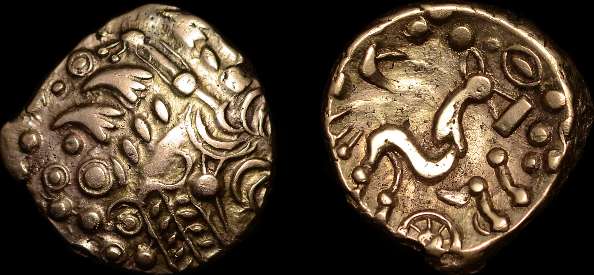 GREAT BRITAIN 55-45 BC BRITISH CELTIC IRON AGE BELGAE ‘CHERITON WHEEL ...