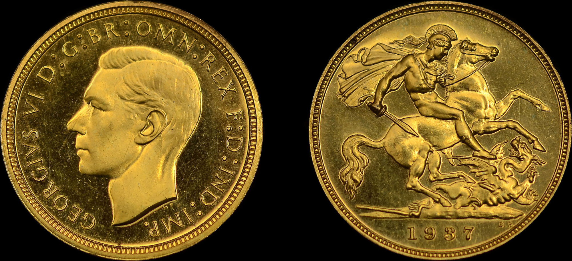 GREAT BRITAIN GEORGE VI, 1937 GOLD PROOF HALF-SOVEREIGN PR65* | MA-Shops