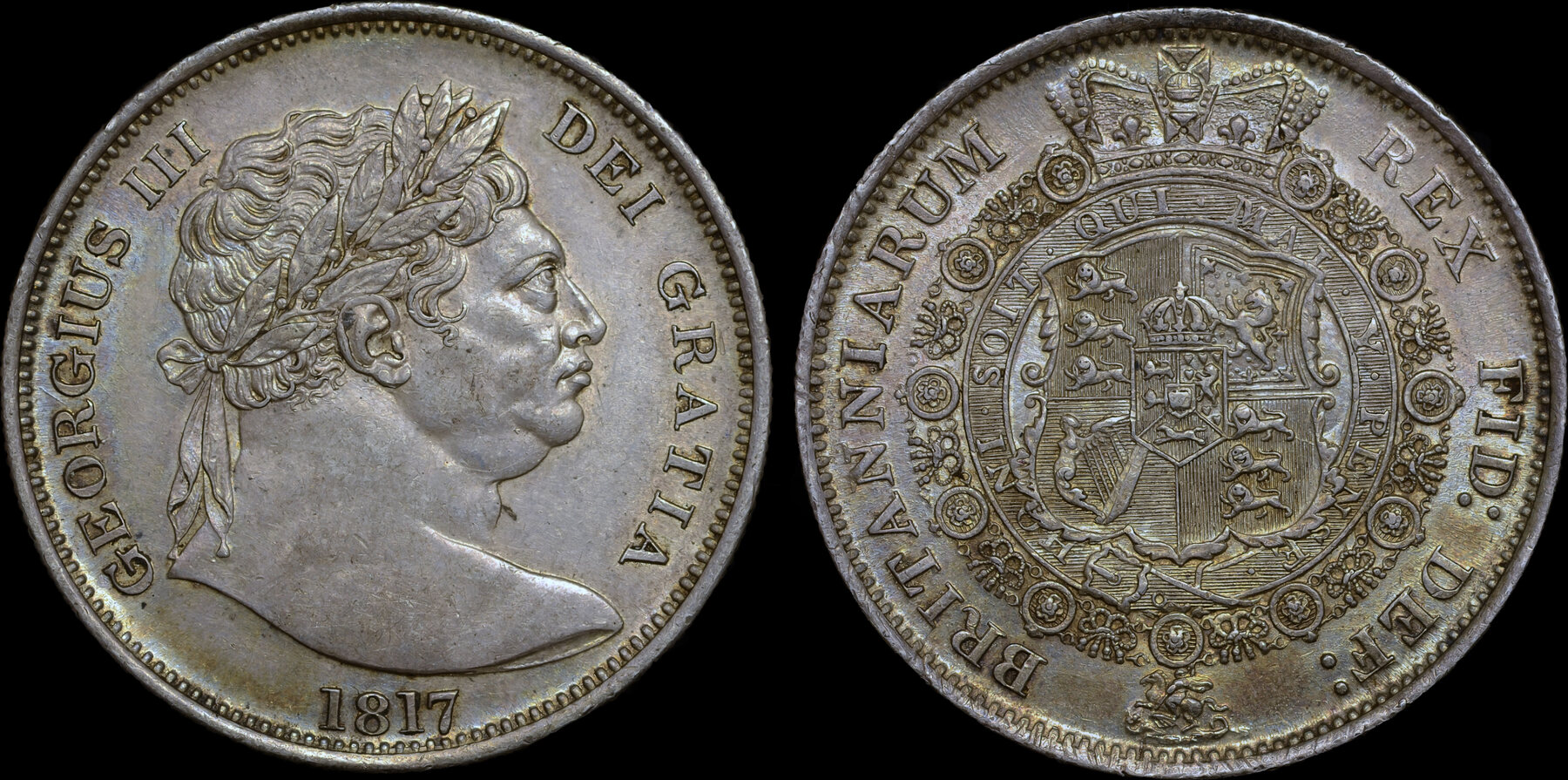 GREAT BRITAIN, UNITED KINGDOM GEORGE III 1817 HALFCROWN | MA-Shops