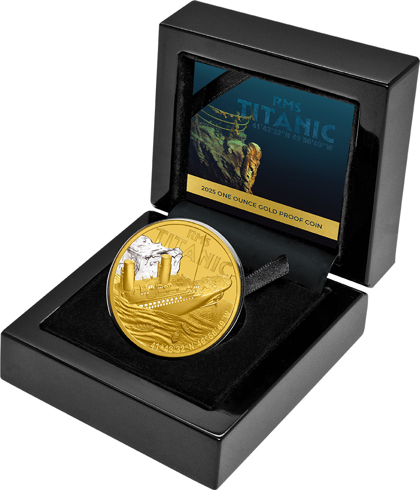 Niue 100$ 2025 1 oz Gold Coin RMS Titanic Proof | MA-Shops