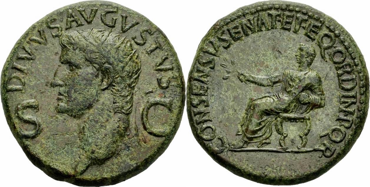Rom Kaiserreich Gaius Caligula Augustus Dupondius Rom 37-41 CONSENSV ...
